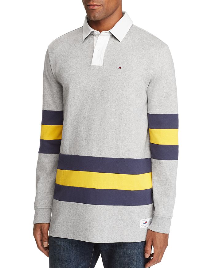 Tommy Jeans Patchwork Striped Rugby Shirt | Bloomingdale's